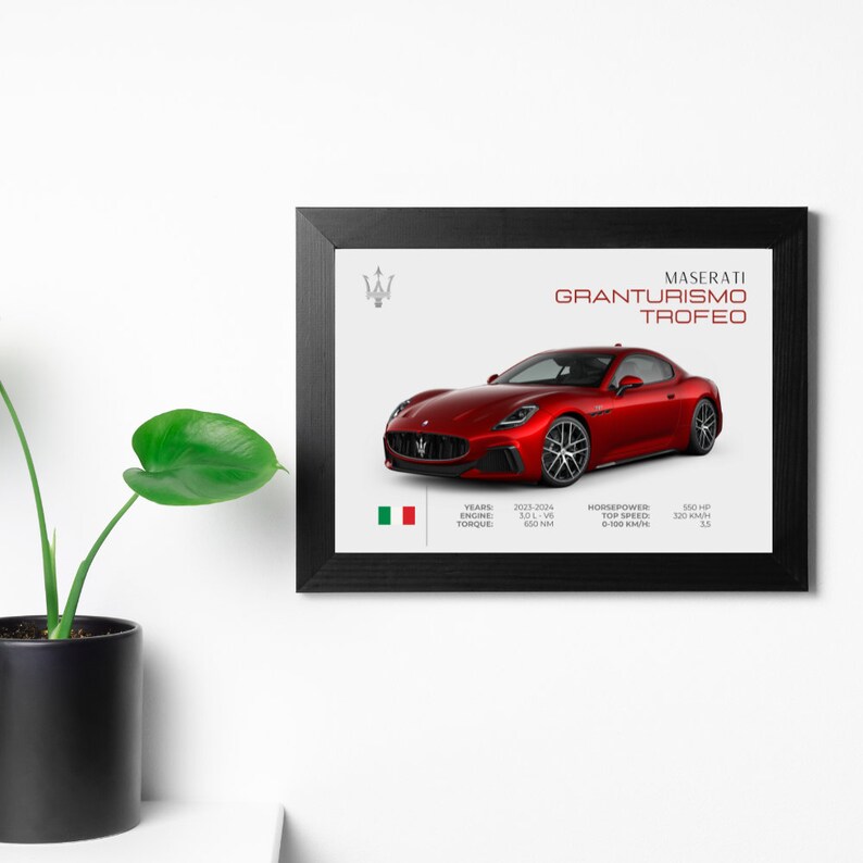 Maserati Granturismo Trofeo Poster Digital Download Printable Car ...