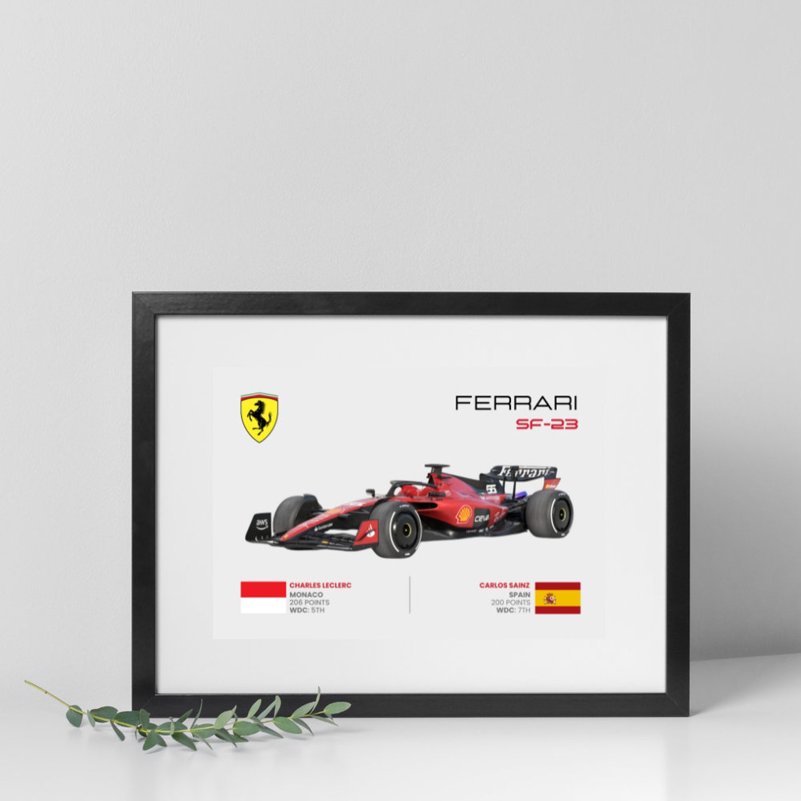 Ferrari SF-23 F1 Poster | Digital Download | Printable F1 Car Poster ...
