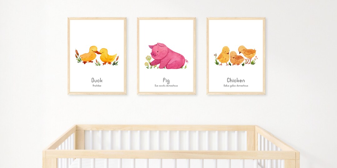 Children's Room Poster Set 3 Posters Animals Kids - Etsy