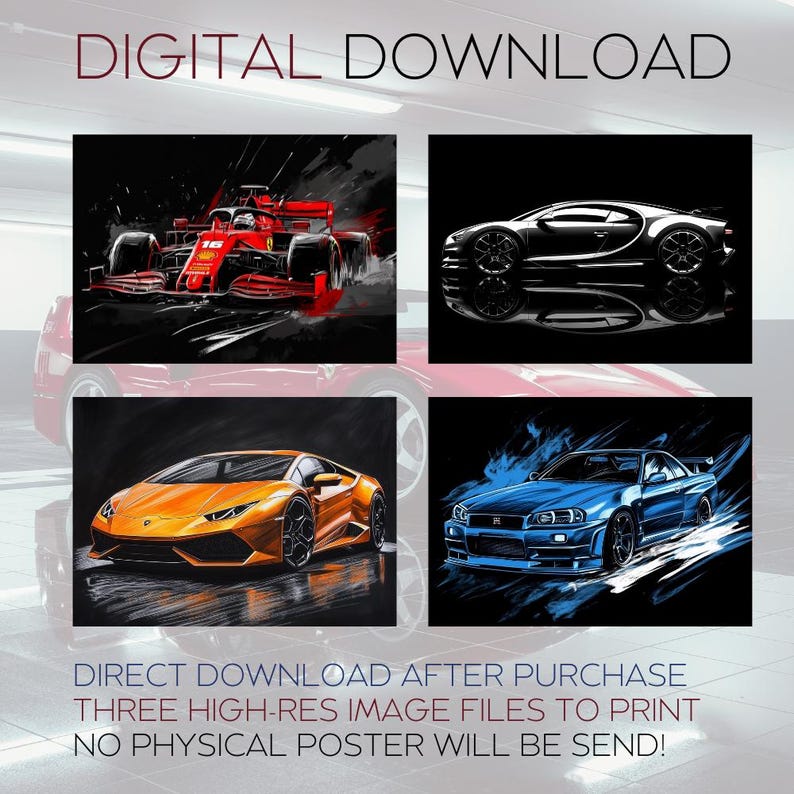 Ferrari F1 Poster | Digital Download | Printable Car Poster | Supercar ...