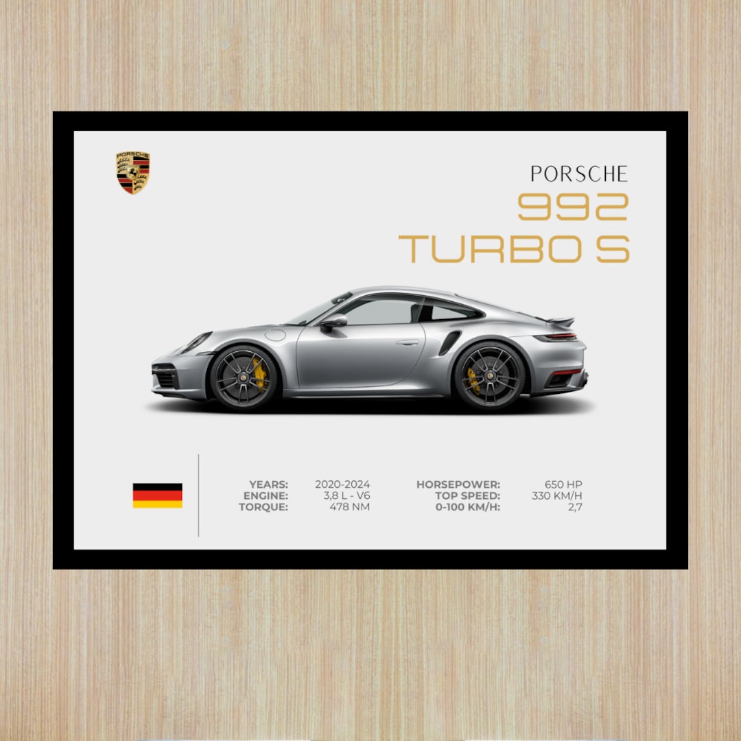 Porsche 911 Turbo S Poster | Digital Download | Printable Car Poster ...