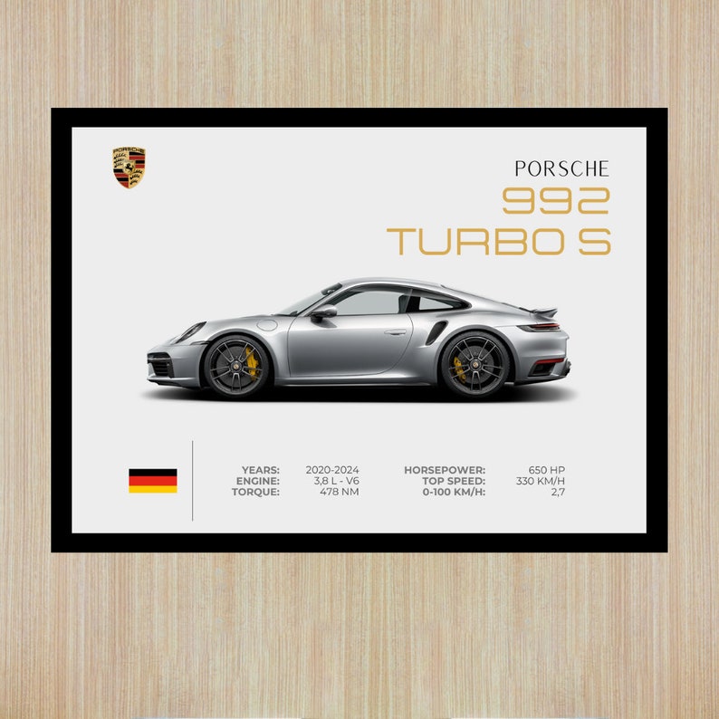Porsche 911 Turbo S Poster | Digital Download | Printable Car Poster ...