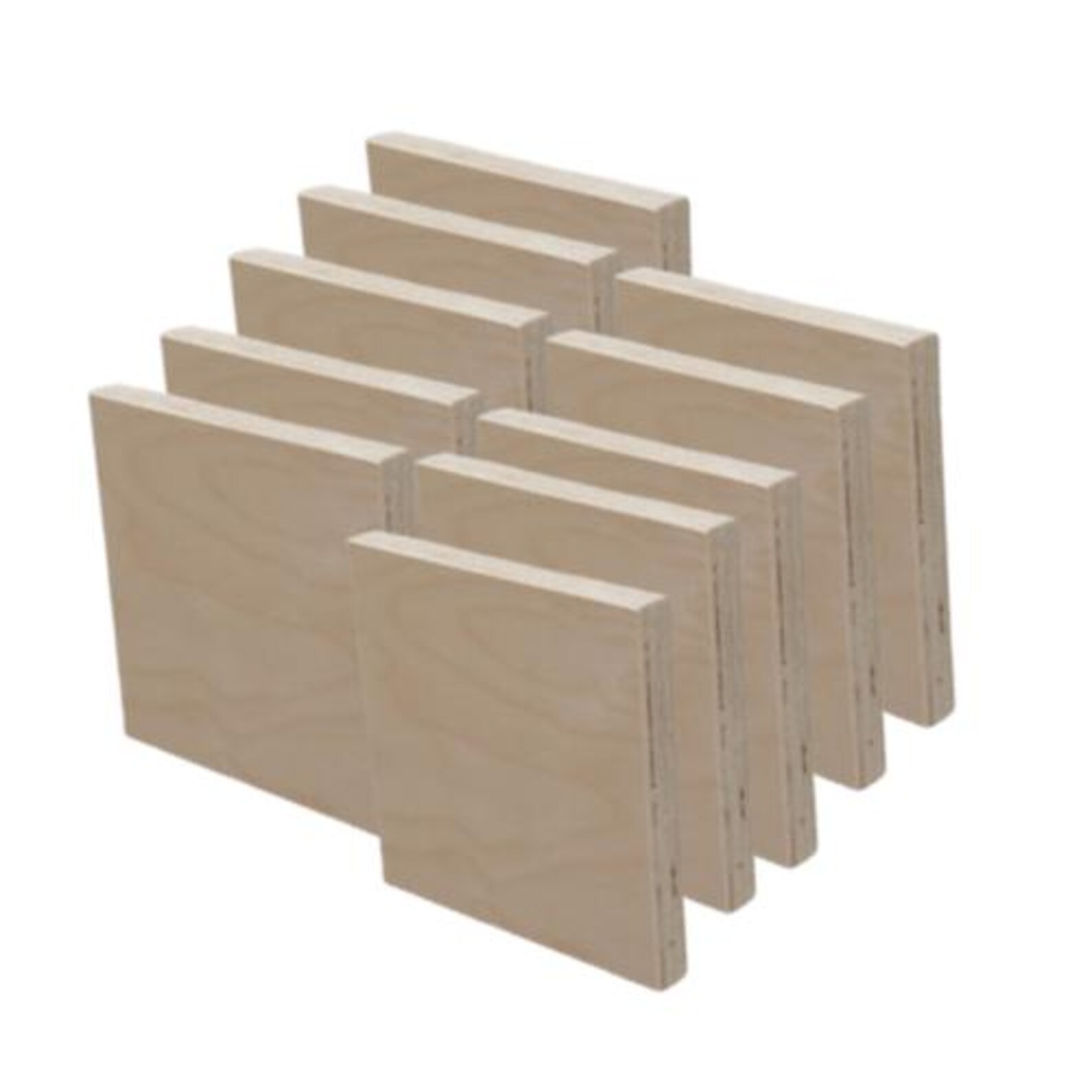 Plywood Boards Natural Wood - 10 Pieces - 12 X 12 Cm - Ready-to-use ...