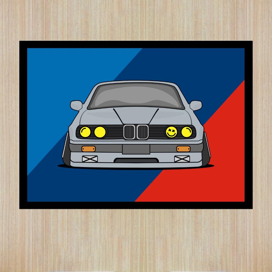 BMW Cartoon Art Poster | Digital Download | Printable Car Poster | BMW ...