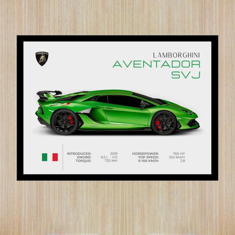 Lamborghini Aventador SVJ Poster | Digital Download | Printable Car ...