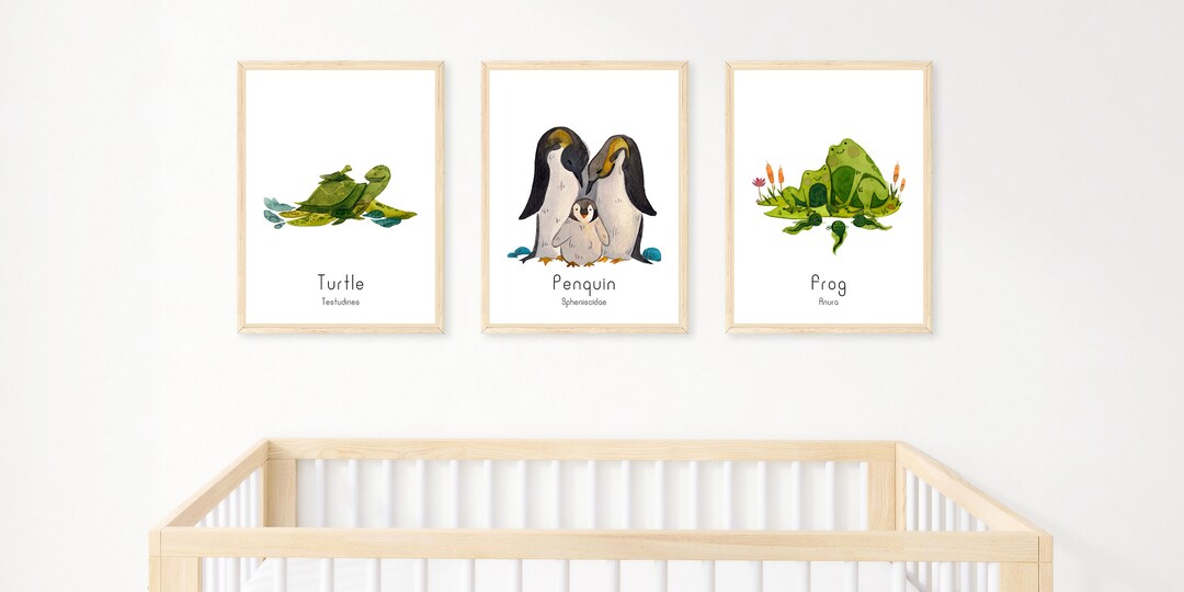 Children's Room Poster Set 3 Posters Animals Kids Poster Set - Etsy