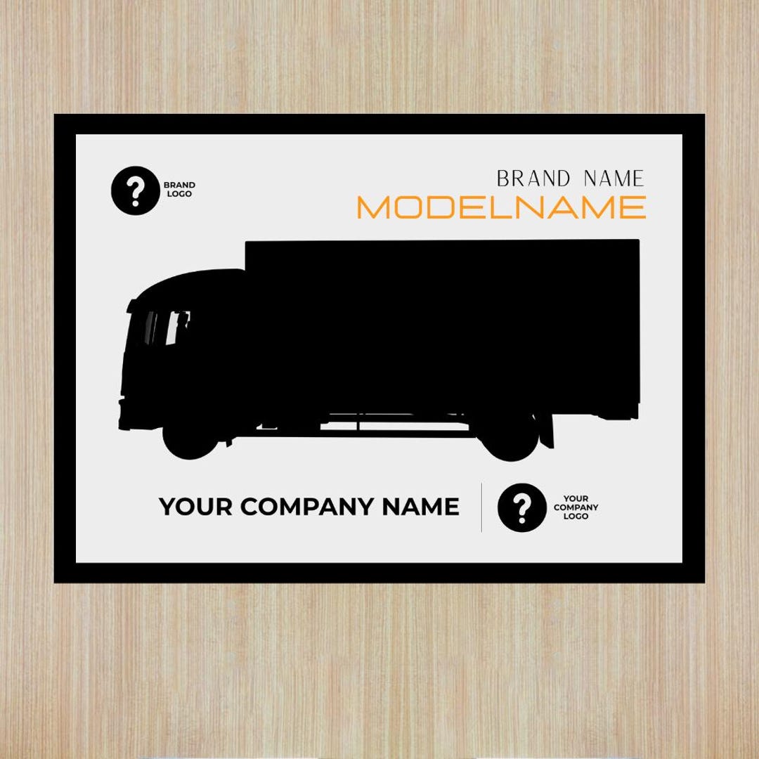 Custom Truck Poster With Company Logo | Digital Download | Printable ...