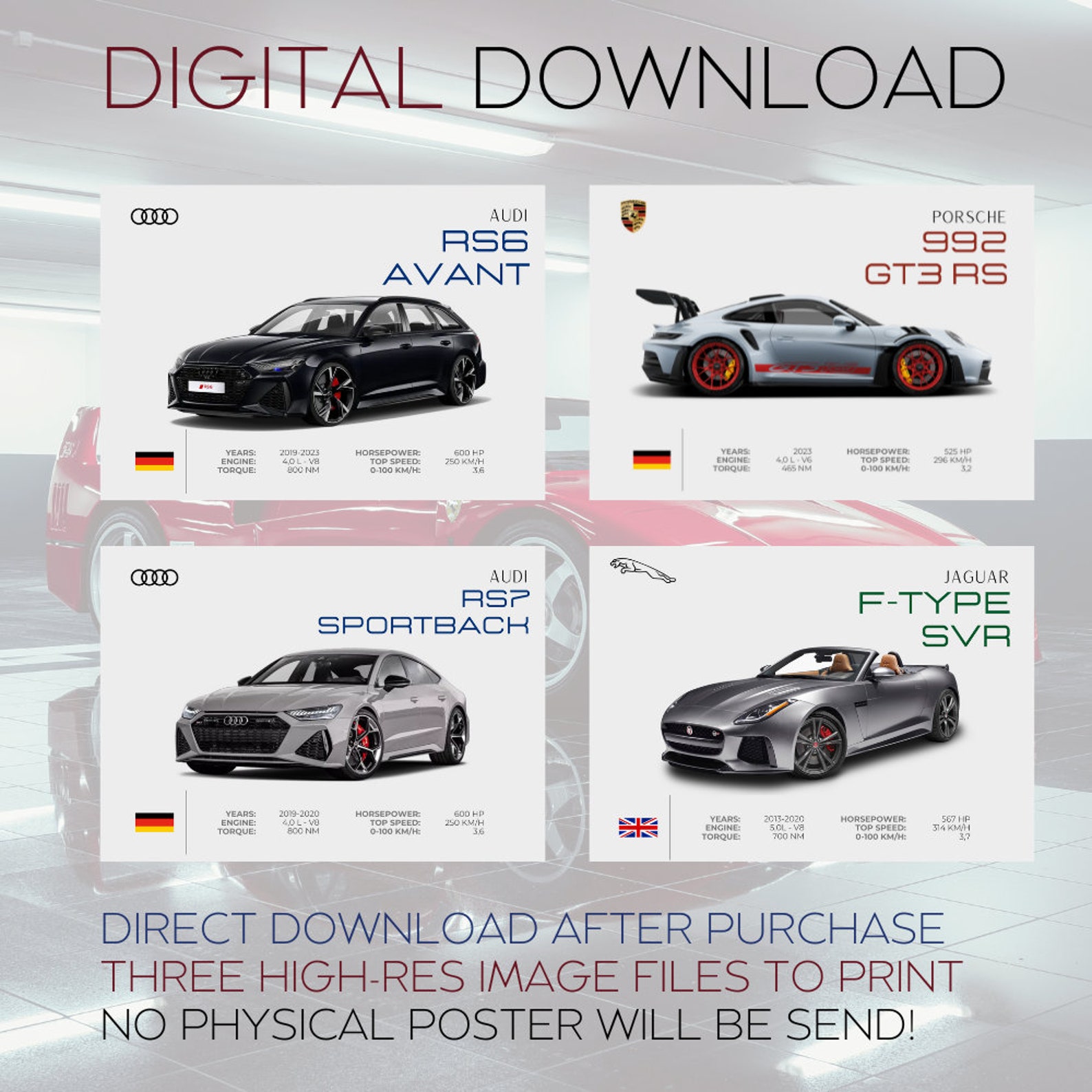 Porsche 911 GT2 RS Poster | Digital Download | Printable Car Poster ...