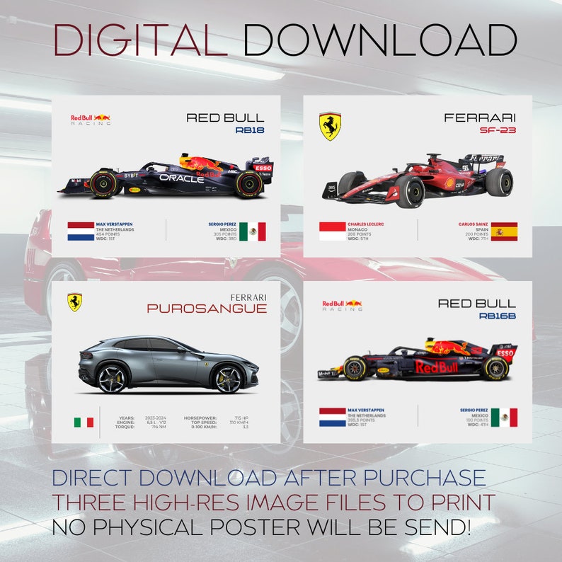 Renault RS16 F1 Poster Digital Download Printable F1 Car Poster Formula ...