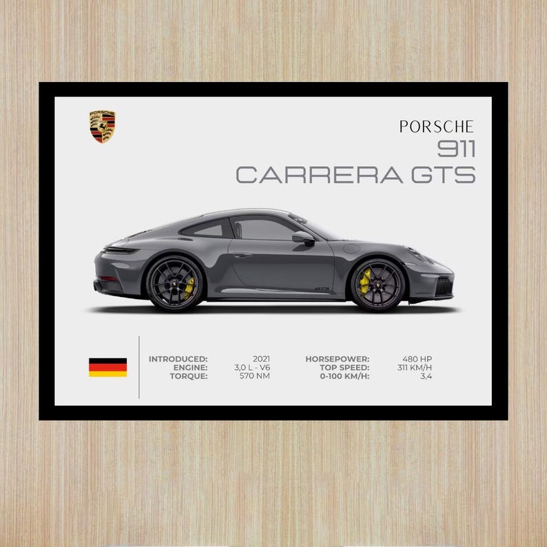 Porsche 992 Carrera GTS Poster | Digital Download | Printable Car ...
