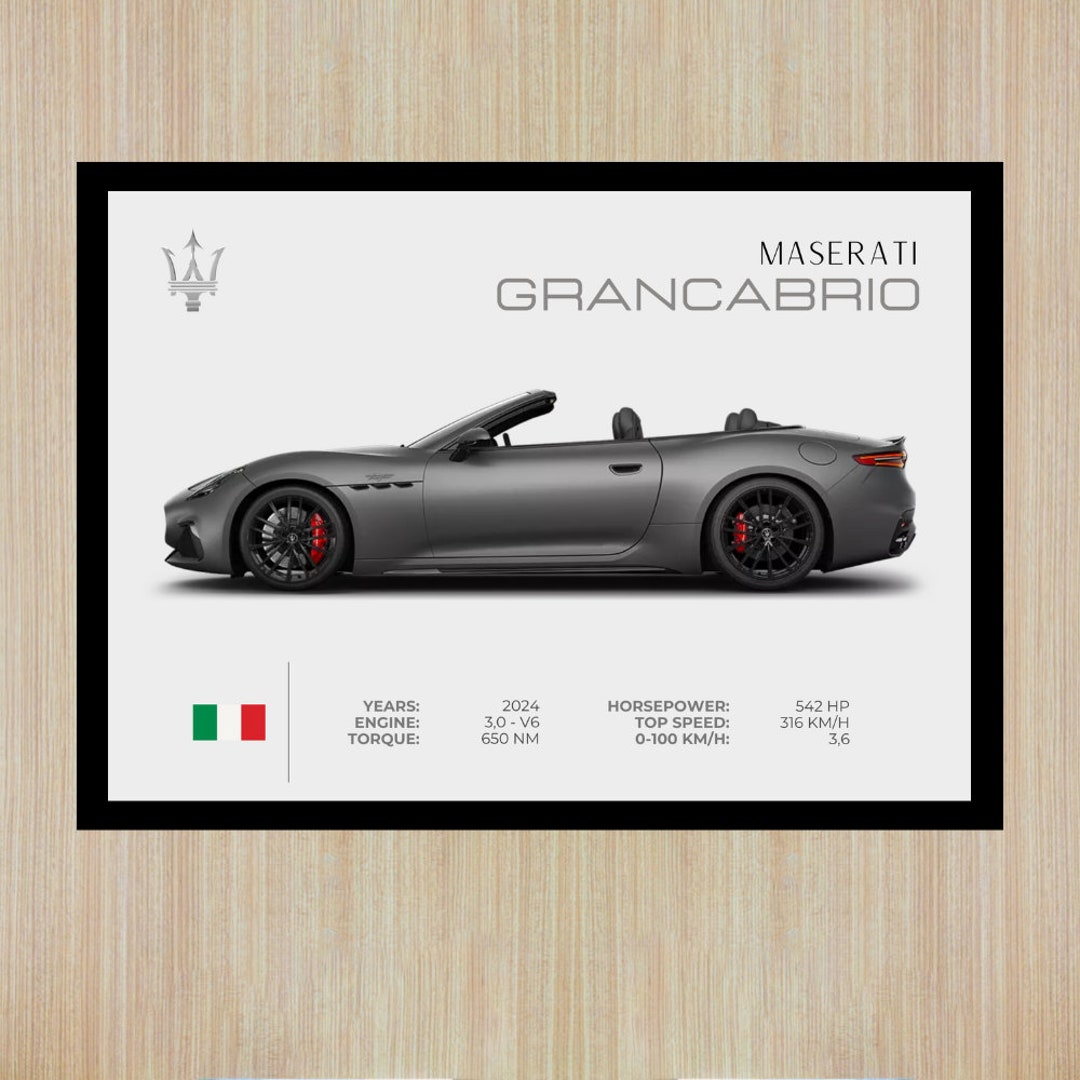 Maserati Grancabrio Poster | Digital Download | Printable Car Poster ...