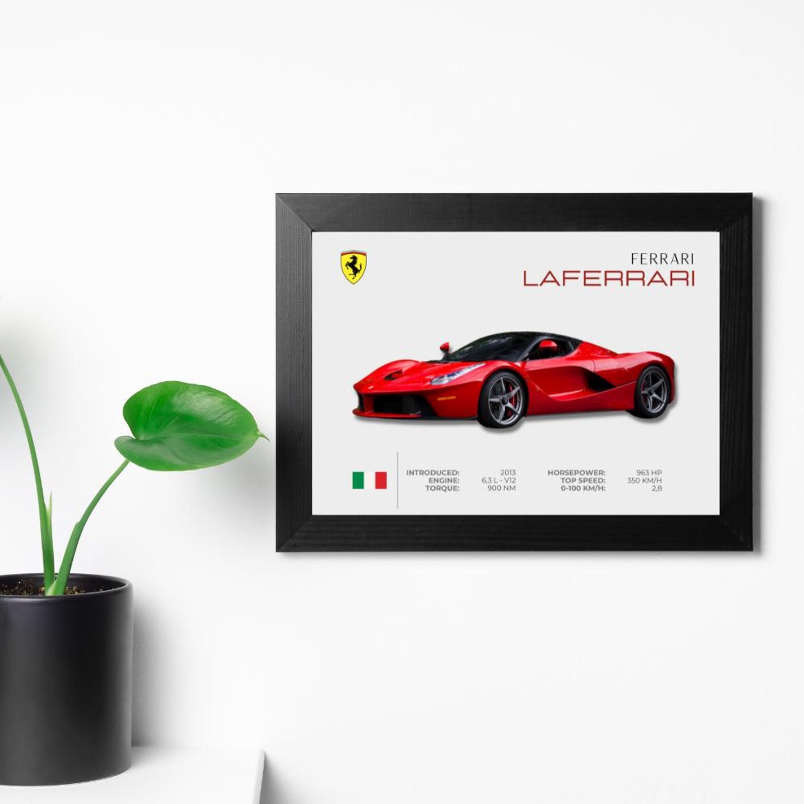 Ferrari Laferrari Poster | Digital Download | Printable Car Poster ...