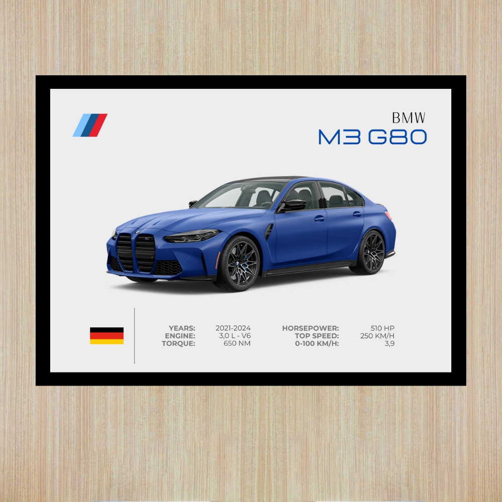 BMW M3 G80 Poster | Digital Download | Printable Car Poster | Supercar ...