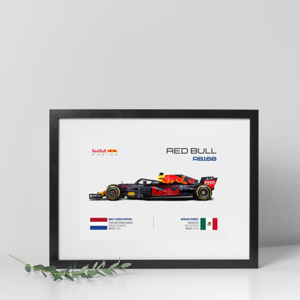 Red Bull RB16B F1 Poster | Digital Download | Printable F1 Car Poster ...
