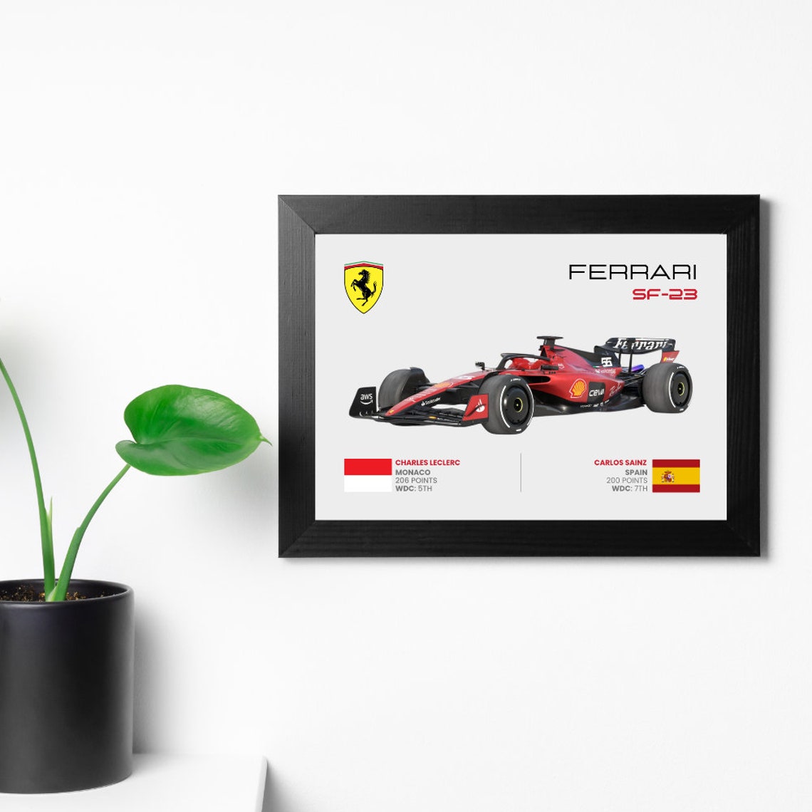 Ferrari SF-23 F1 Poster | Digital Download | Printable F1 Car Poster ...