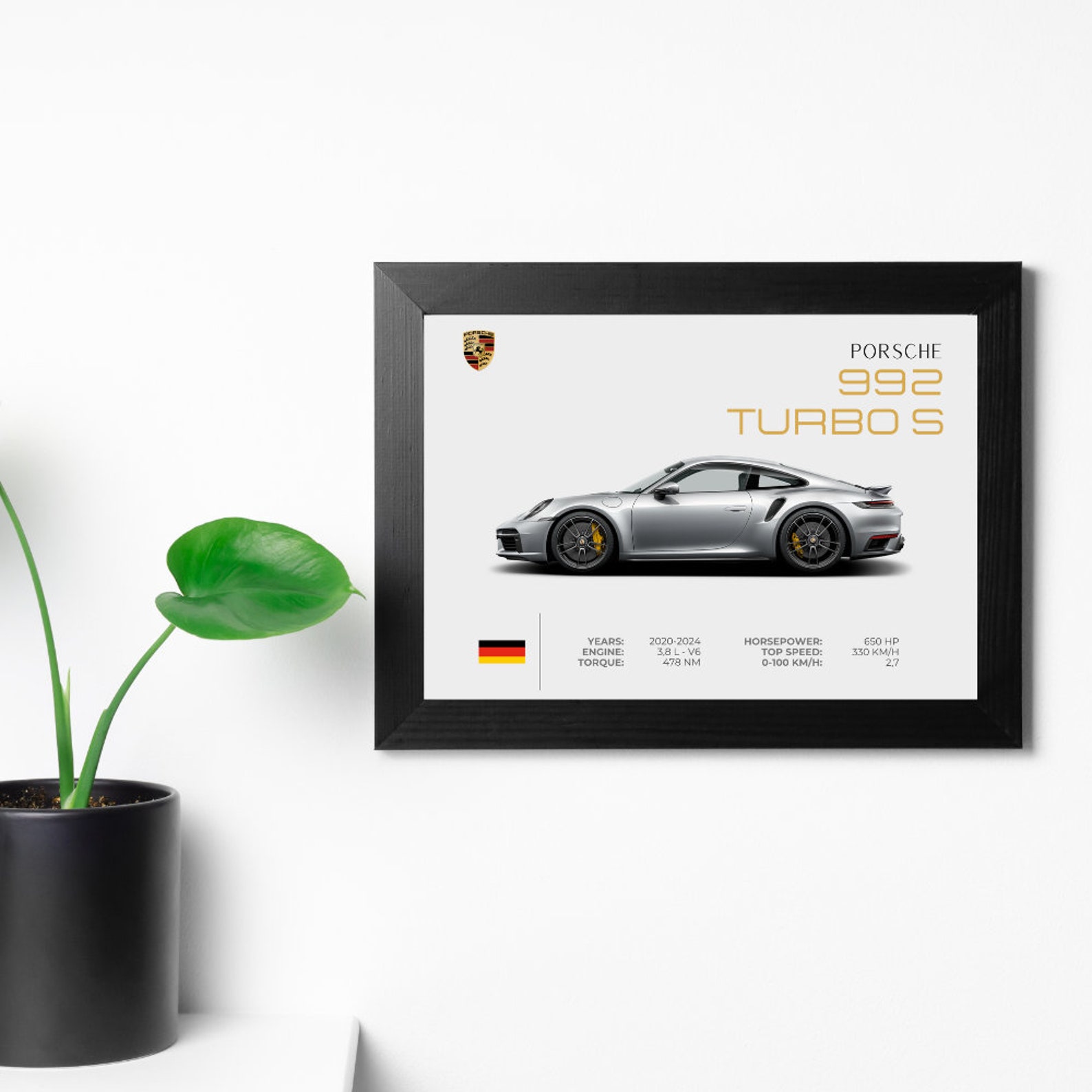Porsche 911 Turbo S Poster | Digital Download | Printable Car Poster ...