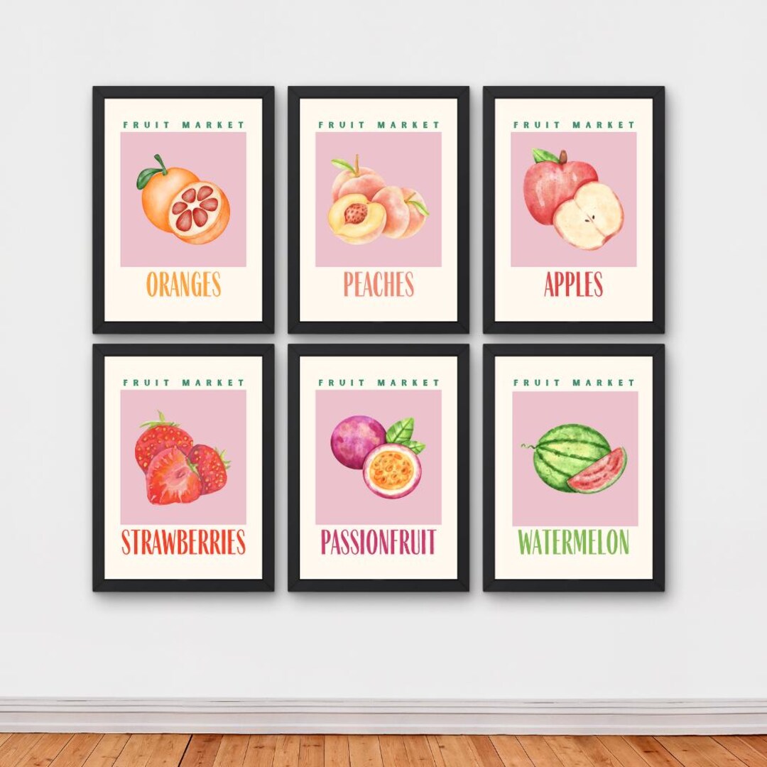 Fruit Market Poster | Digital Download | Printable Fruit Poster | 6 ...