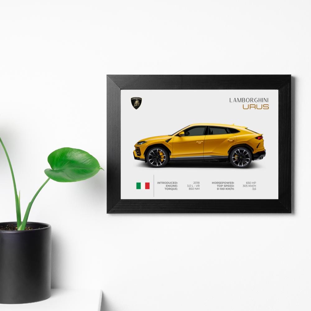 Lamborghini Urus Poster | Digital Download | Printable Car Poster ...