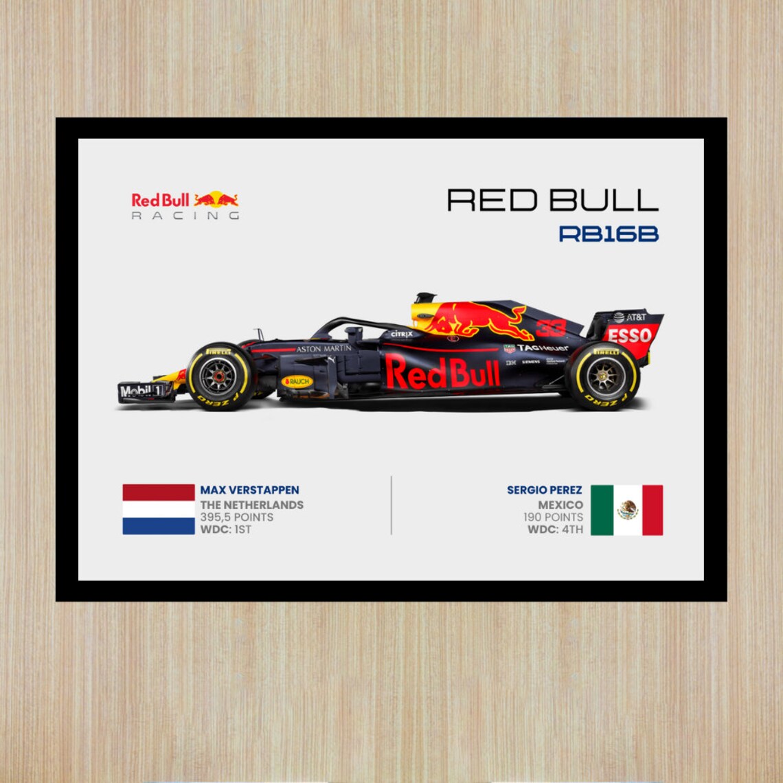 Red Bull RB16B F1 Poster | Digital Download | Printable F1 Car Poster ...