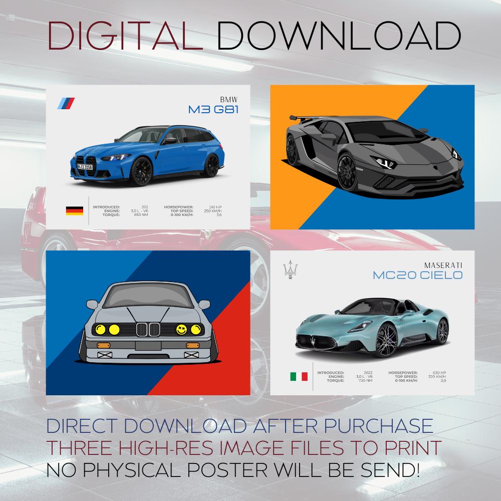 BMW M3 Touring Poster | Digital Download | Printable Car Poster ...