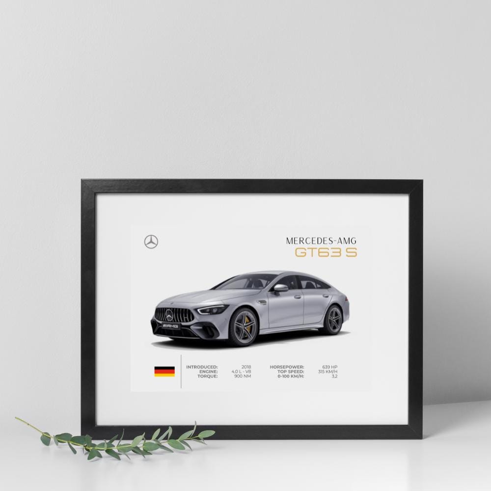 Mercedes-amg GT63 S Poster | Digital Download | Printable Car Poster ...