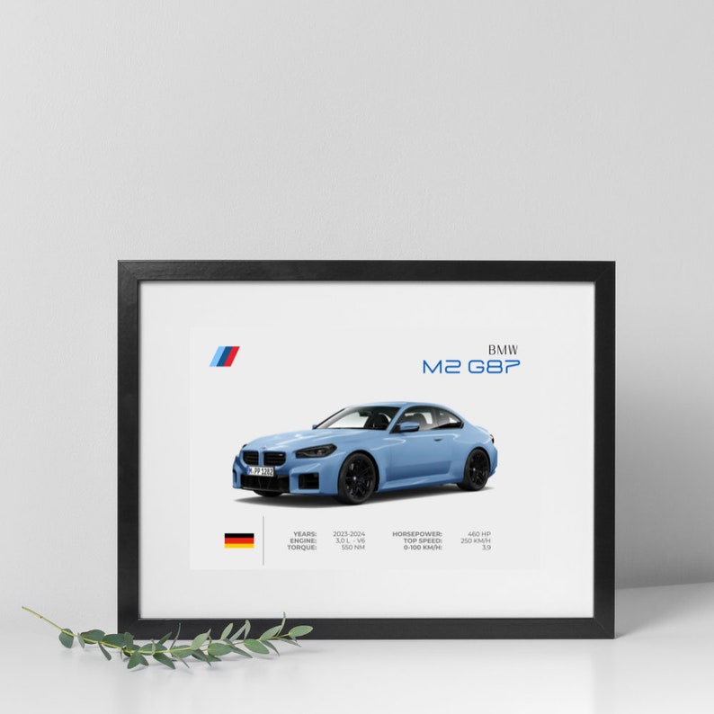 BMW M2 G87 Poster | Digital Download | Printable Car Poster | Supercar ...
