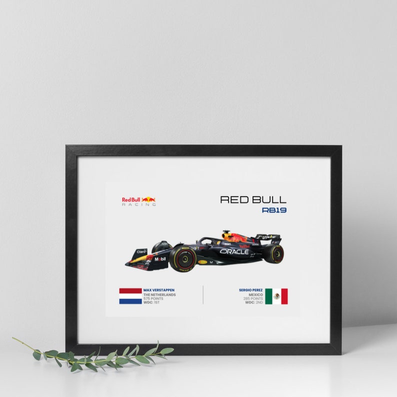 Red Bull RB19 F1 Poster | Digital Download | Printable F1 Car Poster ...