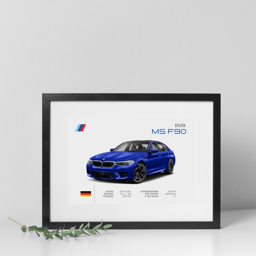 BMW M5 F90 Poster | Digital Download | Printable Car Poster | Supercar ...