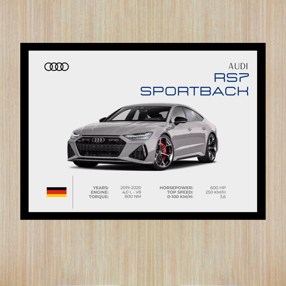 Audi RS7 Sportback Poster Digital Download Printable Car - Etsy