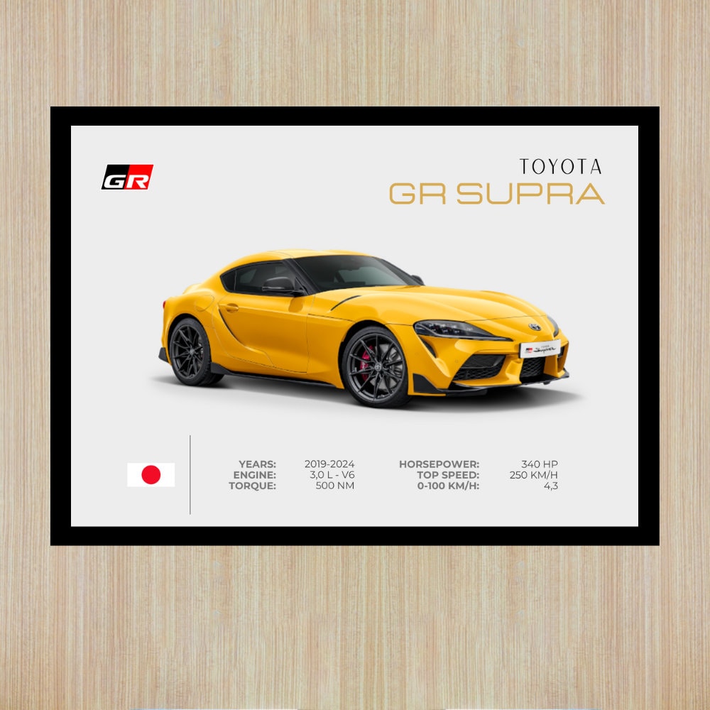 Toyota Supra GR Poster | Digital Download | Printable Car Poster ...