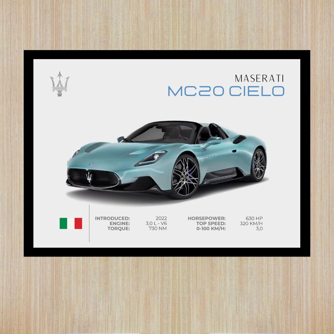 Maserati MC20 Cielo Poster | Digital Download | Printable Car Poster ...