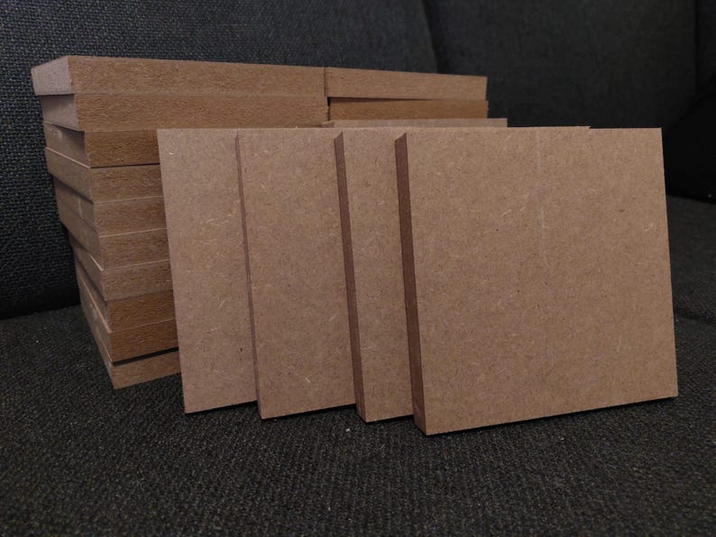 MDF Boards Natural Wood - 25 Pieces - 15 X 15 Cm - Ready-to-use - Craft ...