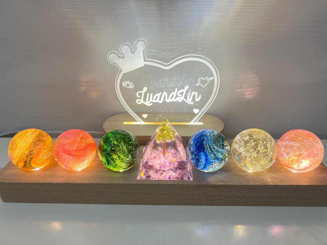 Fantasy Tree Galaxy Light up Pyramid Marble Meditation Glass Lamp ...