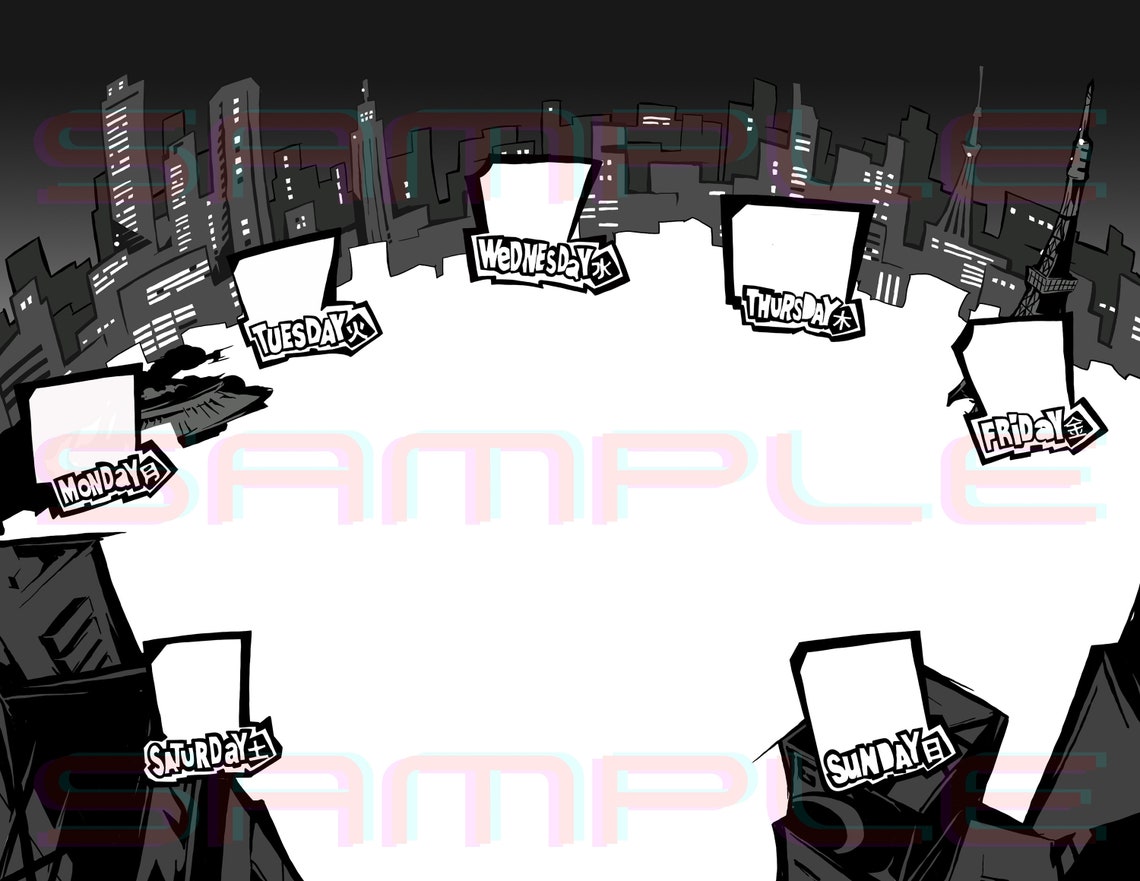 Persona 5 Weekly Agenda/planner and Notes Page Printable Download - Etsy