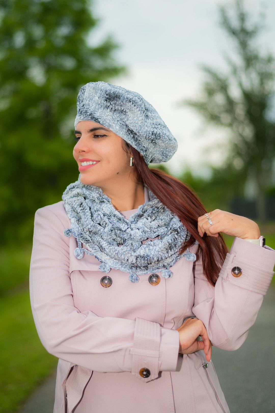 Handmade Beret and Scarf Duo - Etsy