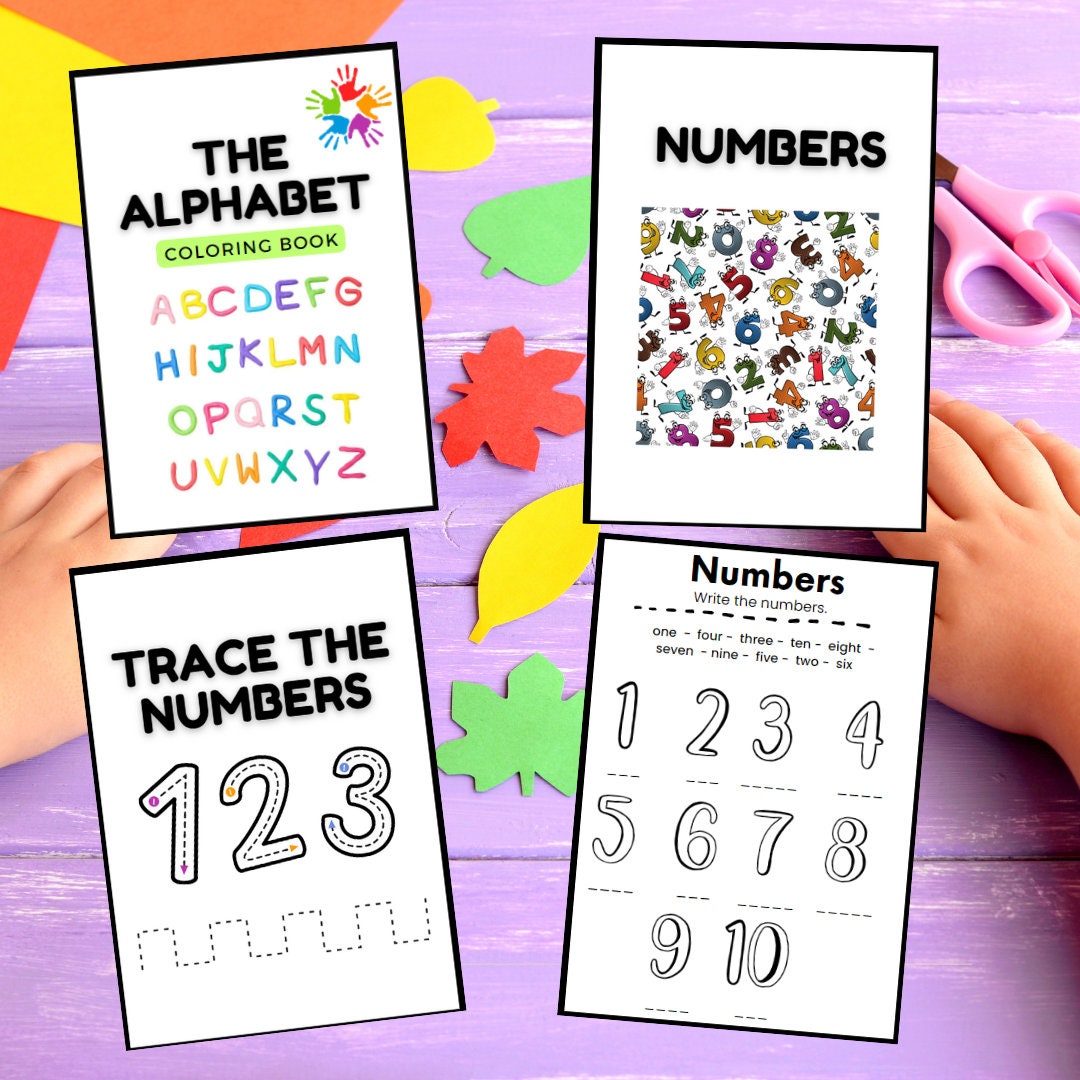 Printable Alphabet and Numbers Coloring Sheets Educational Preschool ...