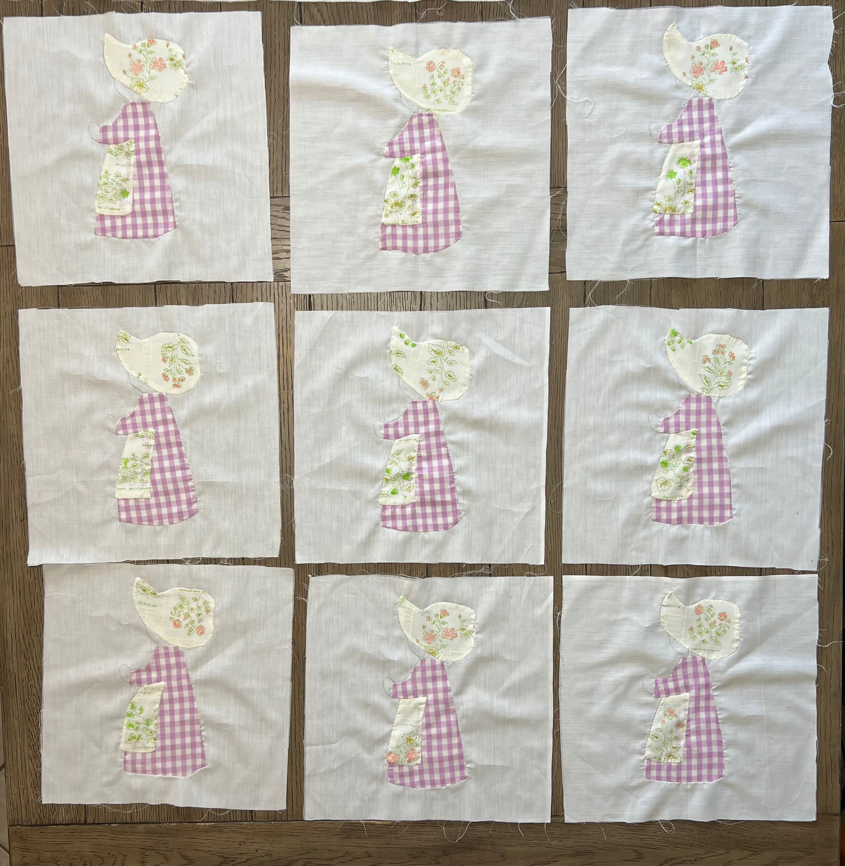 Sun Bonnet Sue Quilt Blocks/25 Quilt Blocks/unfinished Quilt Blocks - Etsy