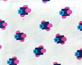 Vintage Navy Calico Fabric - Etsy