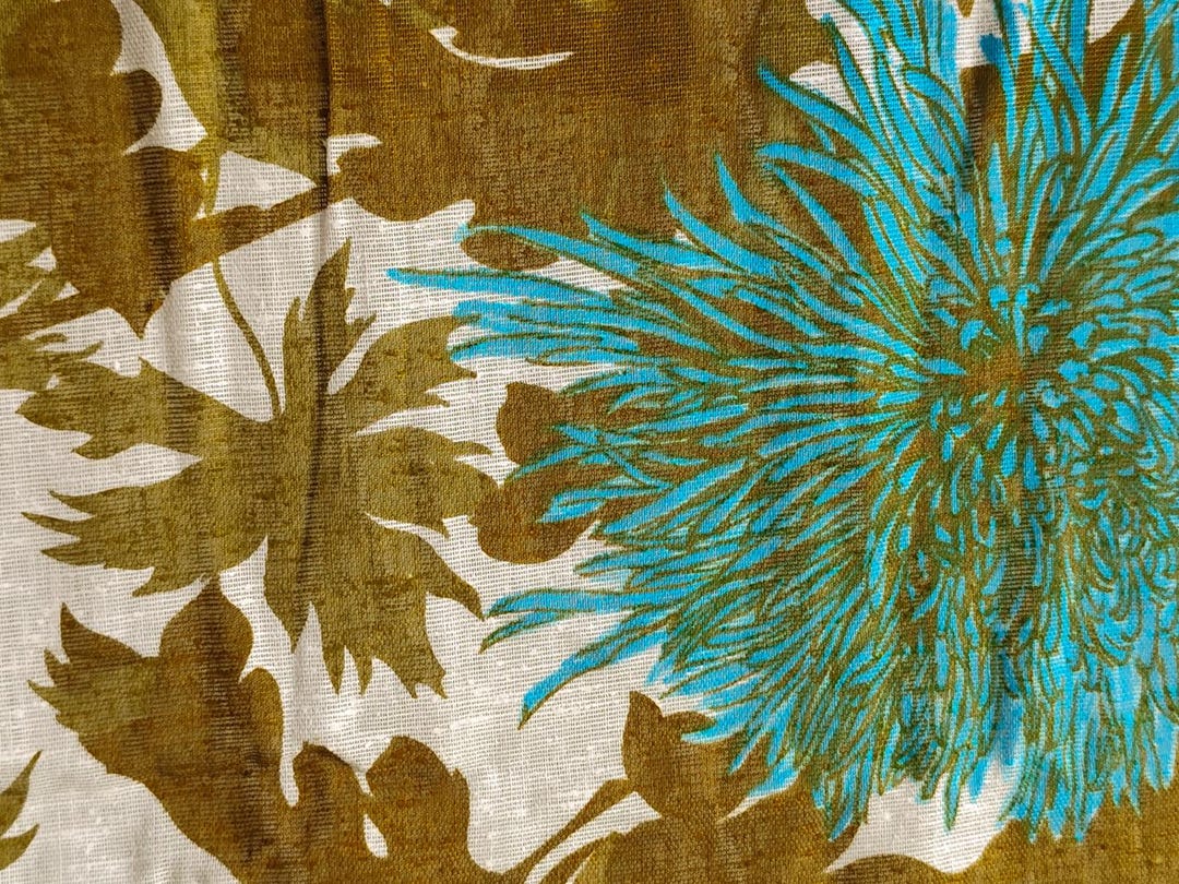 4.25m Vintage Linen Fabric Semi Sheer, Light Filtering Curtain or ...