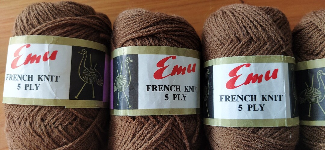 Vintage Emu Wool French Knit 5 Ply 28 Grams X 10 Skeins. 100% - Etsy