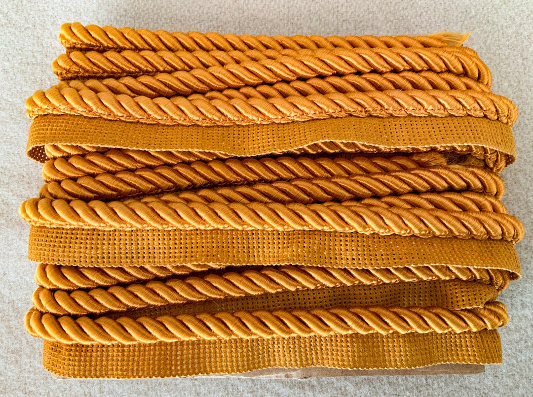 Wide Flanged Piping Cord Trim. 10mm. Vintage Gold Cord Decor Trim, 2 ...