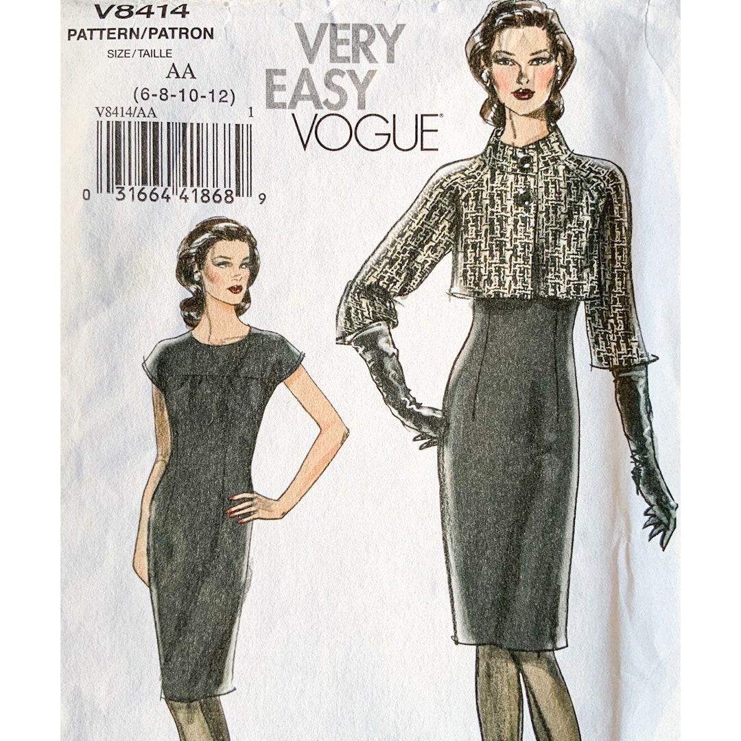 Vogue Jacket & Dress Pattern Misses V8414 Unused FF Multisize 6-12AU ...