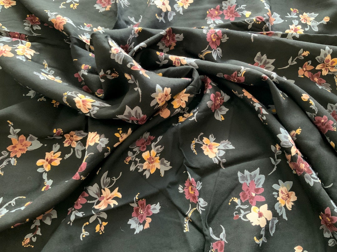 Cotton Challis Floral Print Fabric 1.8m Autumn Coloured - Etsy