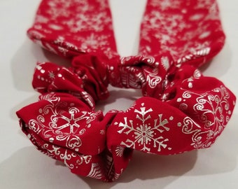 Solid Red Scrunchie With Bow/ Red Scrunchie/ Christmas - Etsy
