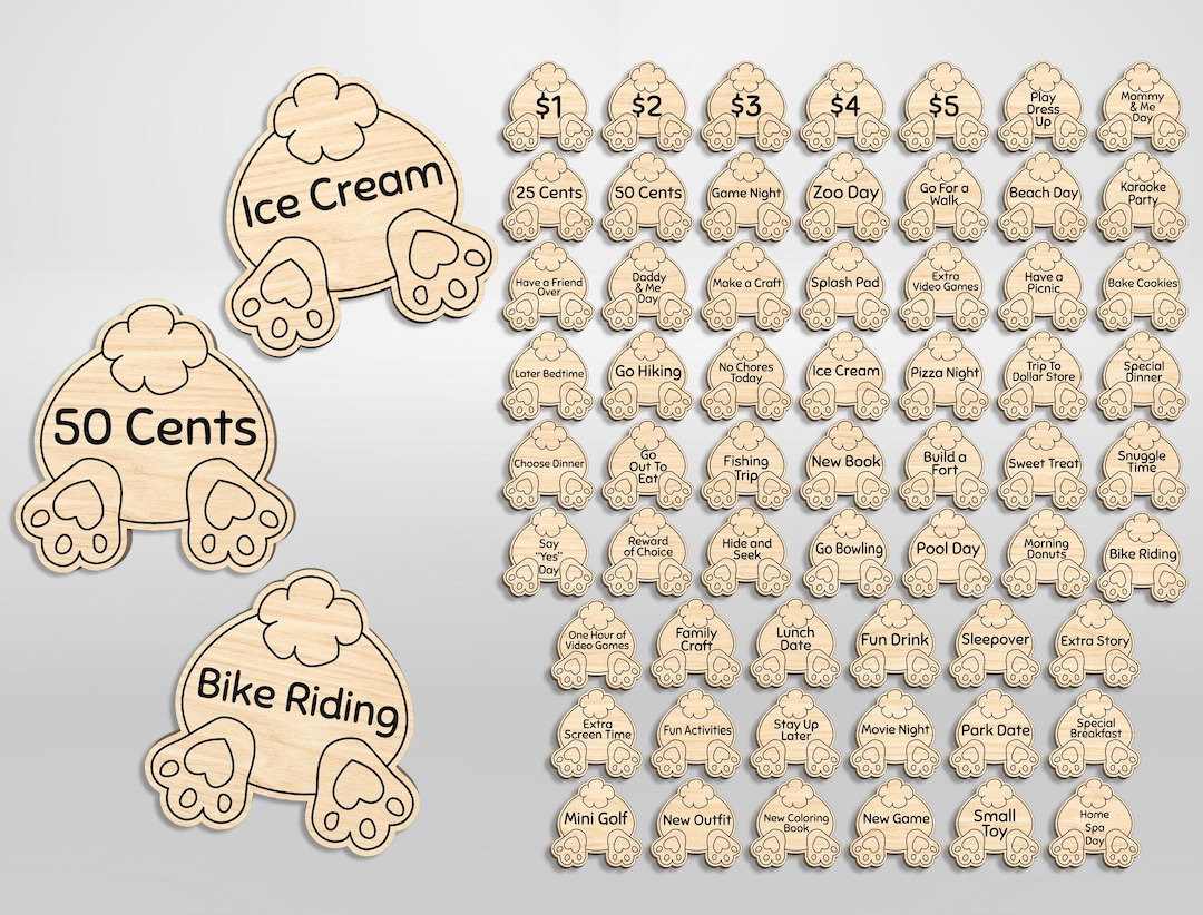 Family Fun Easter Tokens (egg Inserts) - Etsy