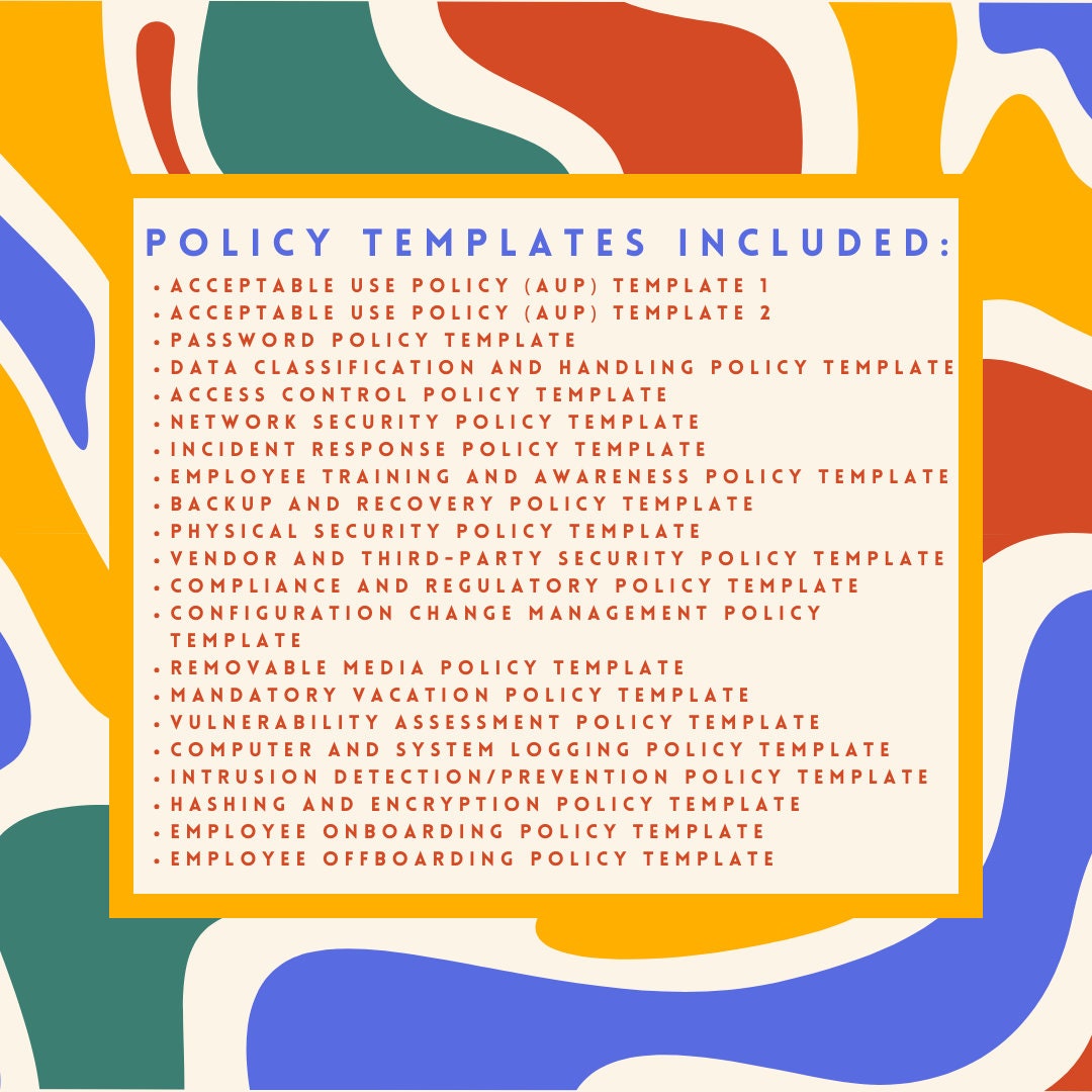 Cyber Security Policy Templates for Businesses - Etsy