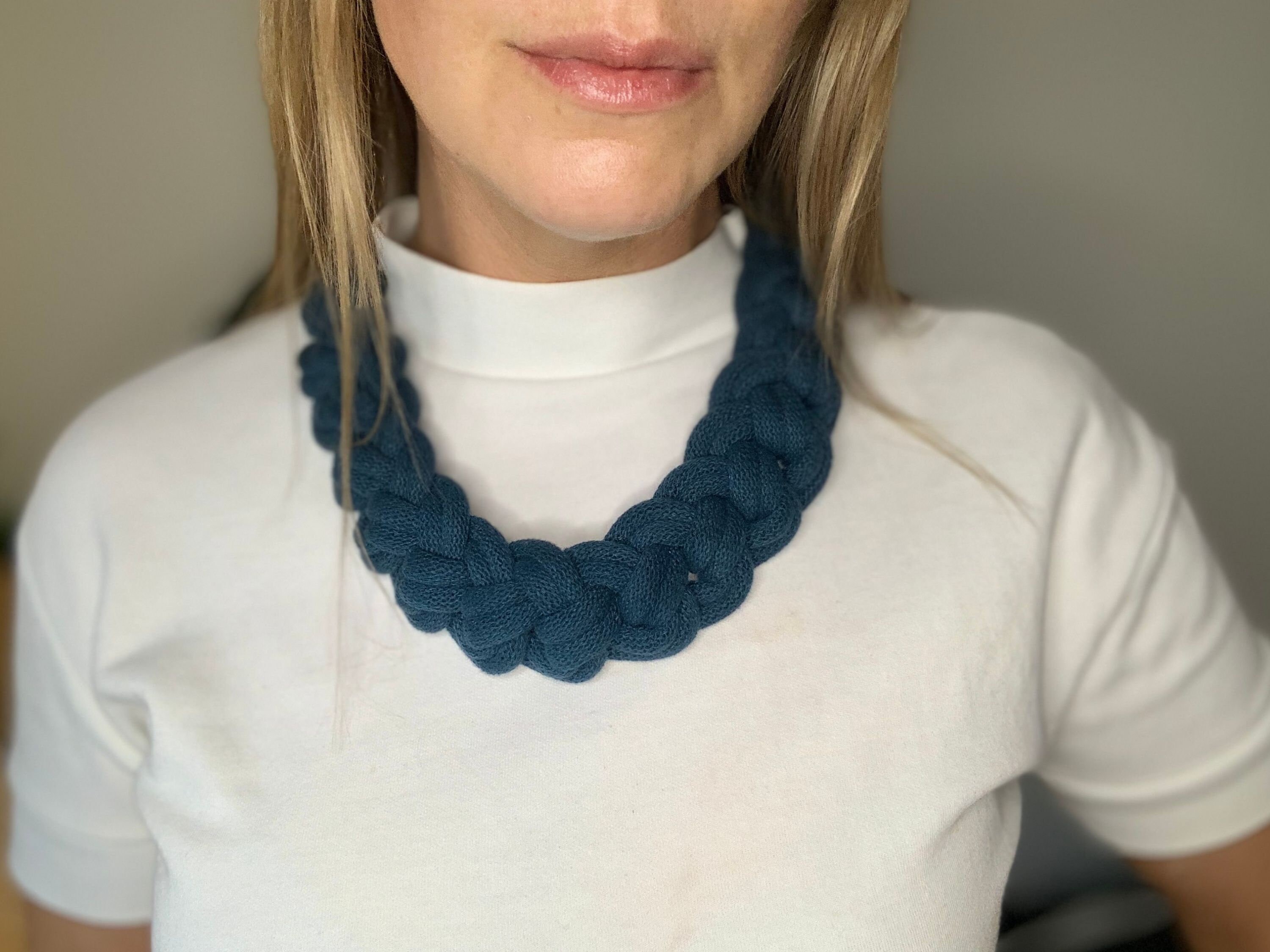 Loop Knot Necklace Rope Necklace. Recycled Cotton Cord. - Etsy UK