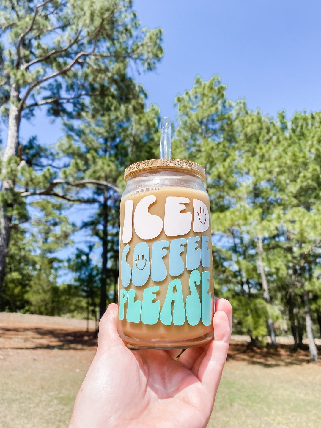 Iced Coffee Cup, 16oz Iced Coffee Cup, Glass Can, Glass Beer Can ...