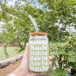 Matcha Glass Cup, 16oz Matcha Cup, Cute Glass Can, Glass Beer Can ...