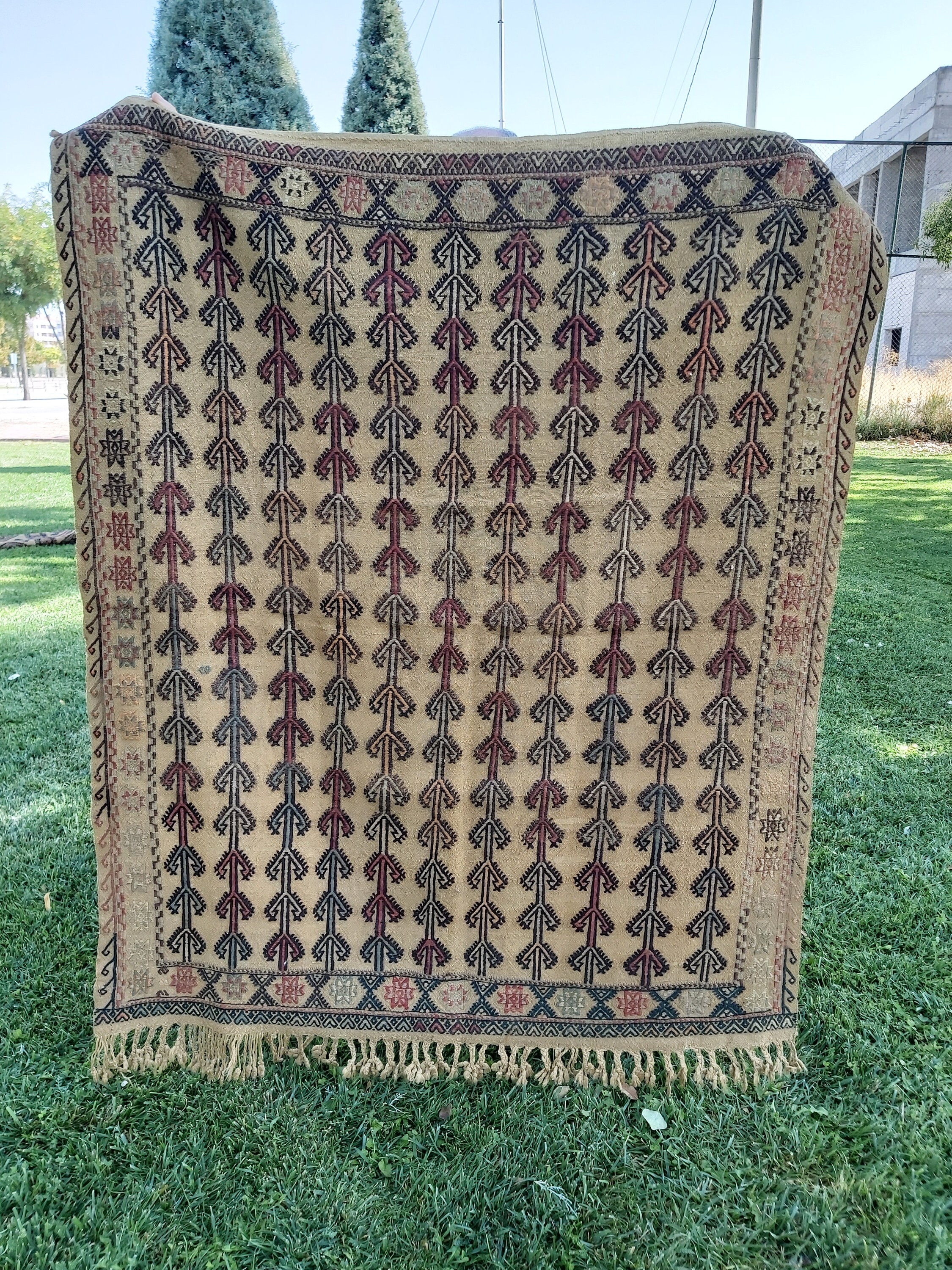 4'x5' Kilim Area Kitchen Rug Vintage Rug Blue Tribal - Etsy